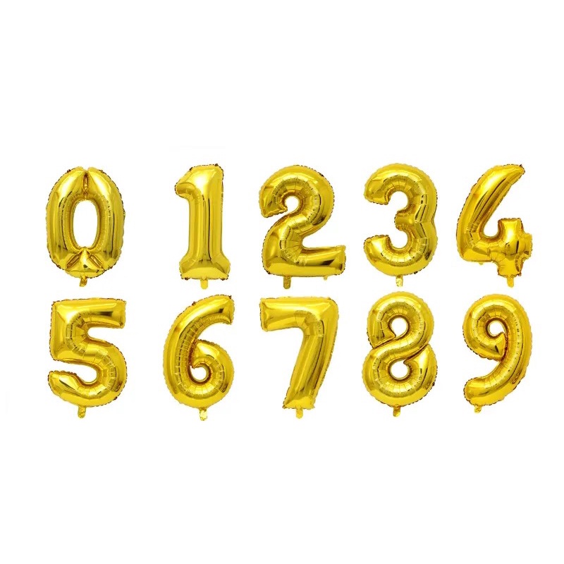 Jual BALON FOIL ANGKA 40 INCH JUMBO 100CM WARNA GOLD SILVER | Shopee ...