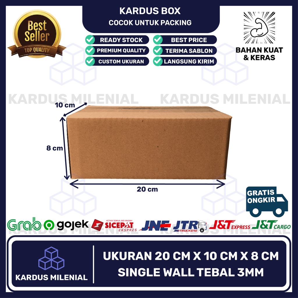 Jual Kardus box karton packing 20x10x8 | Shopee Indonesia
