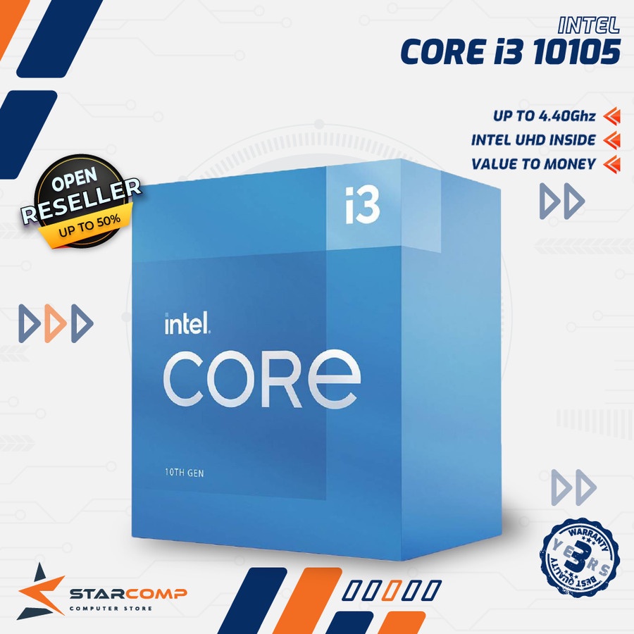 Jual PROCESSOR INTEL CORE i3 10105 LGA1200 4 CORES 8 THREAD BOX ORIGINAL | Shopee Indonesia