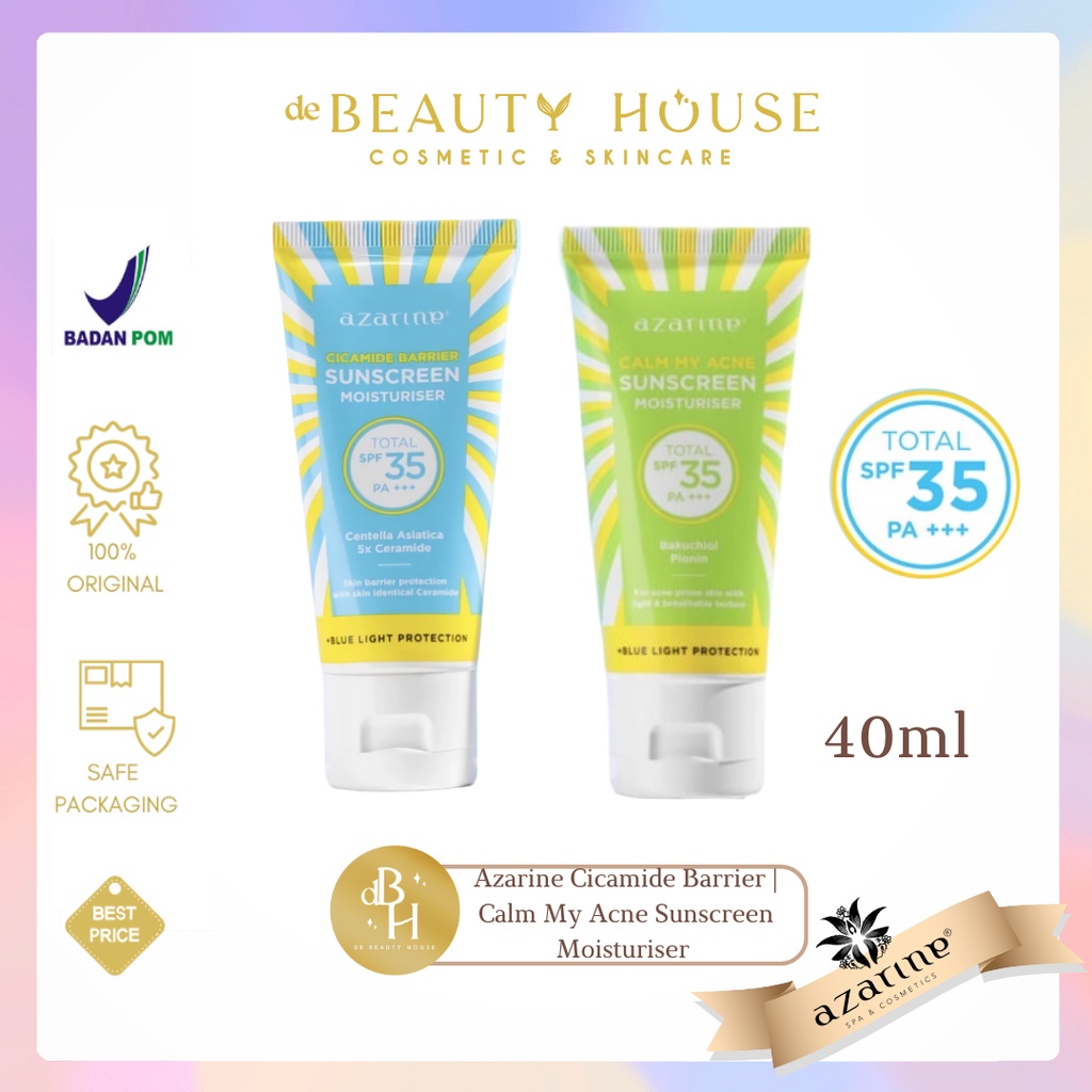 Jual AZARINE Cicamide Barrier Sunscreen Moisturiser SPF 35 PA+++ 40ml ...