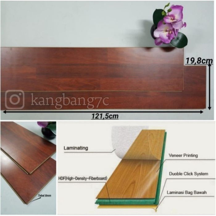 Jual Floor Laminate Flooring Lantai Kayu Parquet Parkit Parket 8Mm ...