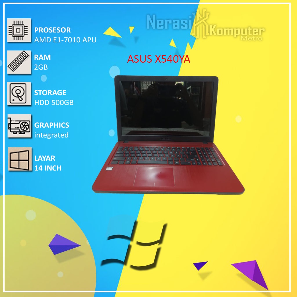 Jual Laptop Asus X540YA Merah Amd E1-7010 Ram 2gb Hdd 500gb layar 15 ...