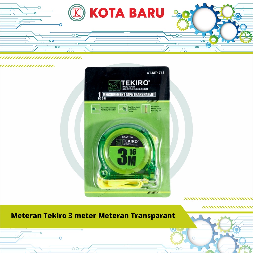 Jual Meteran Tekiro 3 meter Meteran Transparant 3m Original | Shopee ...