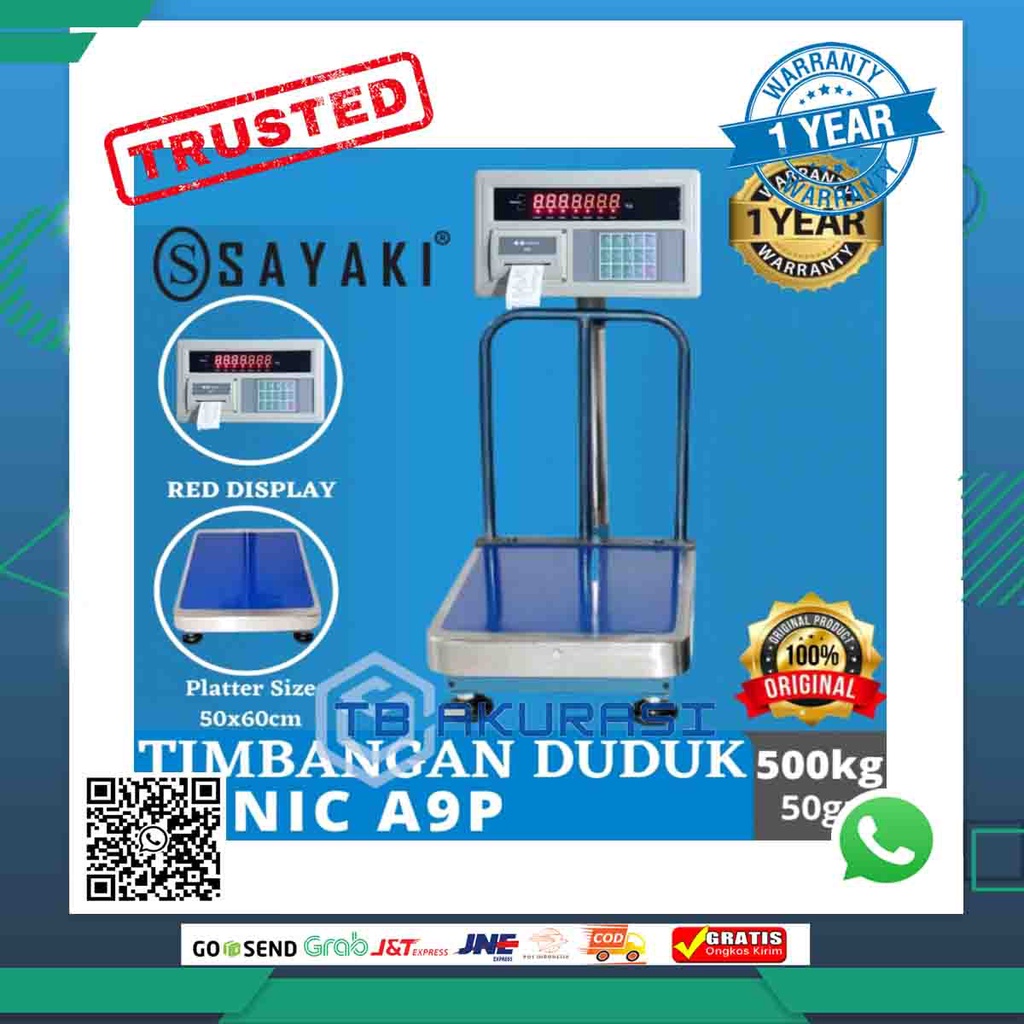 Jual Timbangan Duduk Timbangan Laundry Bench Scale Sonic A9+P Cap 500kg New Original Garansi ...