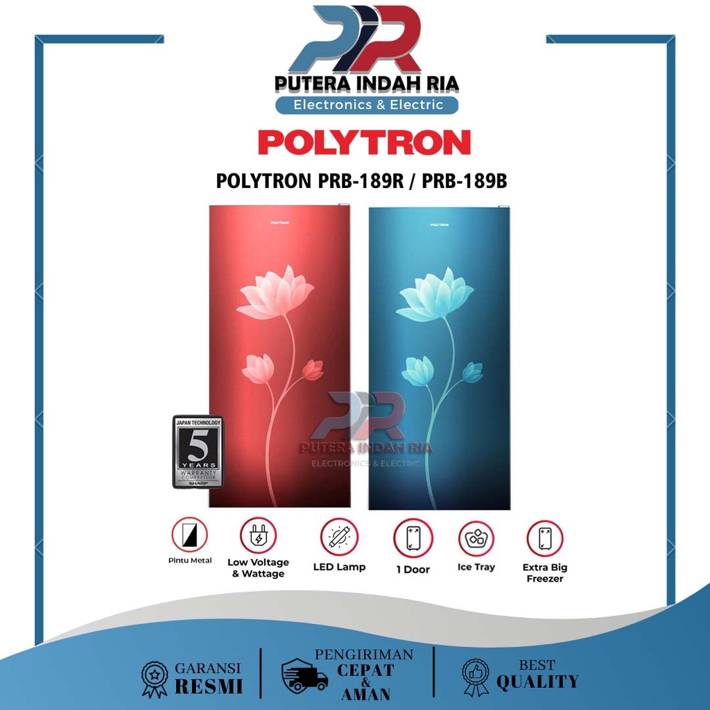 Jual Kulkas 1 Pintu POLYTRON PRB-189R / PRB-189B | Shopee Indonesia