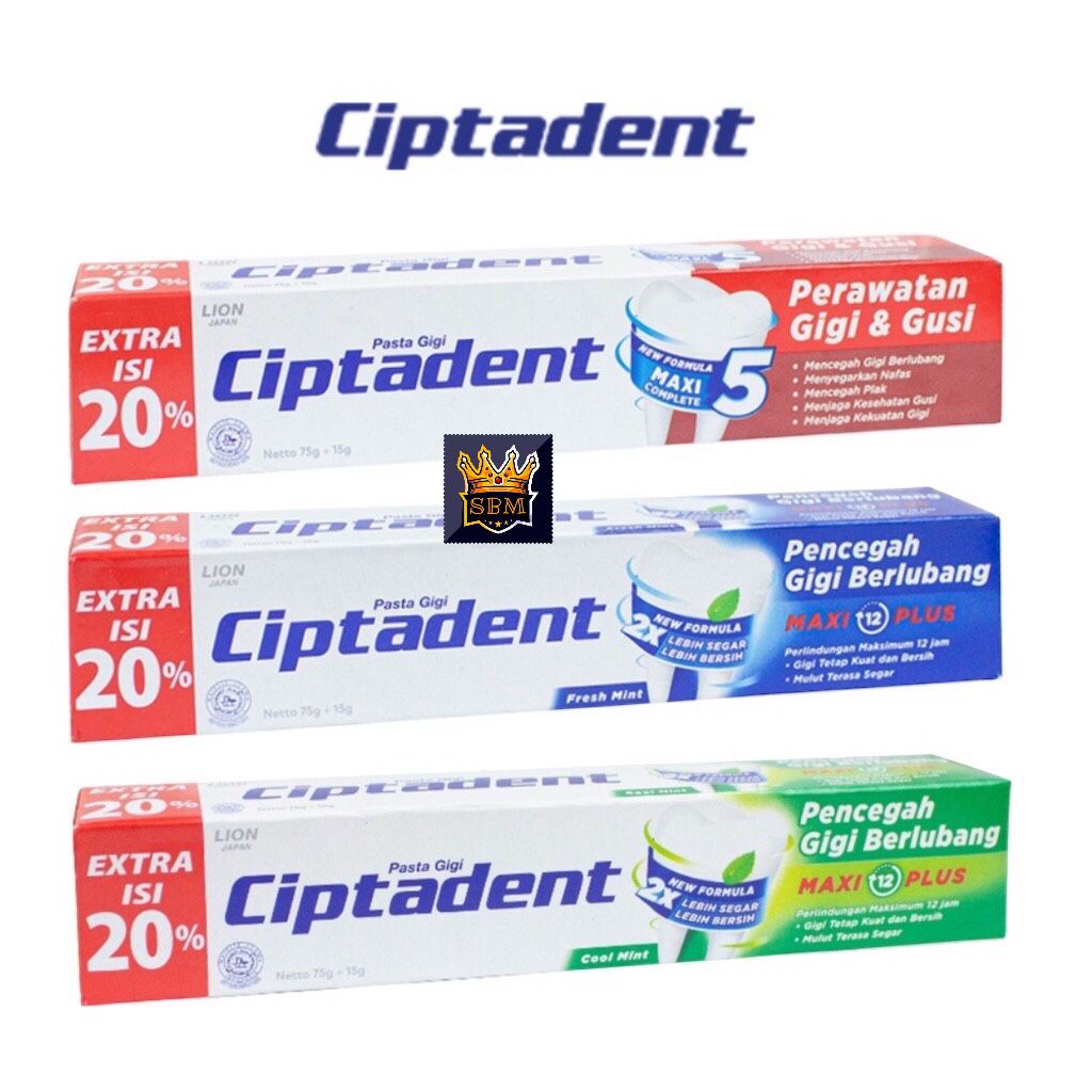 Jual SBM ~ WINGSCARE Ciptadent Pencegah Gigi Berlubang 75gr Maxi 12 ...