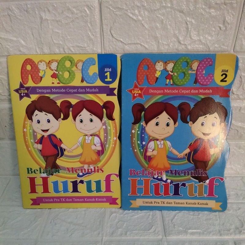 Jual Paket 2 buku anak dan teka paud belajar menulis huruf 1 dan 2 ...