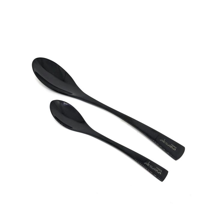 Jual [Sendok] Aksara Quenelle Spoon Black 1 Set / Rocher Spoon / Ice ...