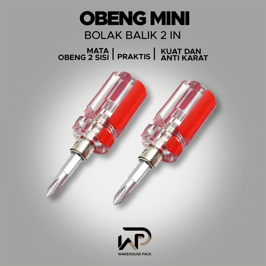 Jual Obeng Mini Bolak Balik 2 IN 1 | Obang Mini Cebol 2 Inci Min Plus ...