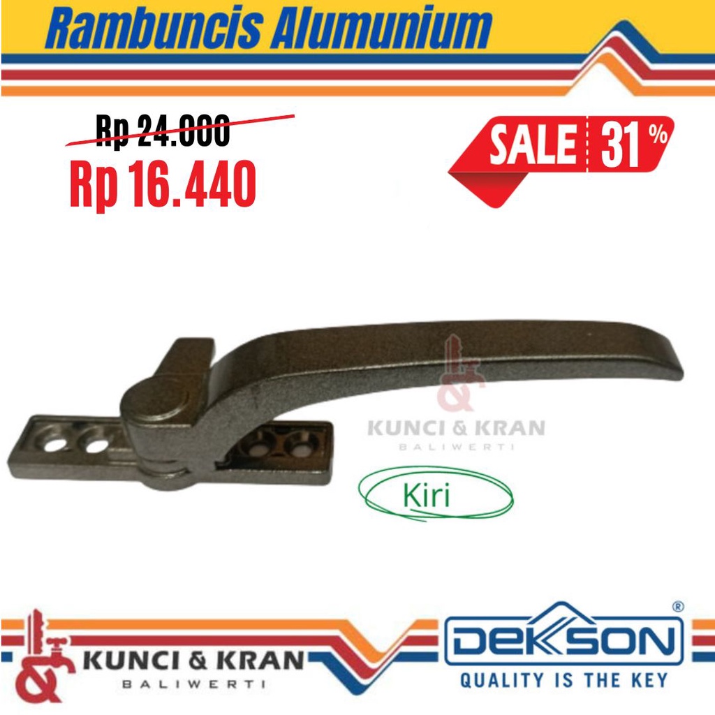 Jual RAMBUNCIS ALUMUNIUM DEKKSON 428 LEFT BROWN GRENDEL JENDELA ...
