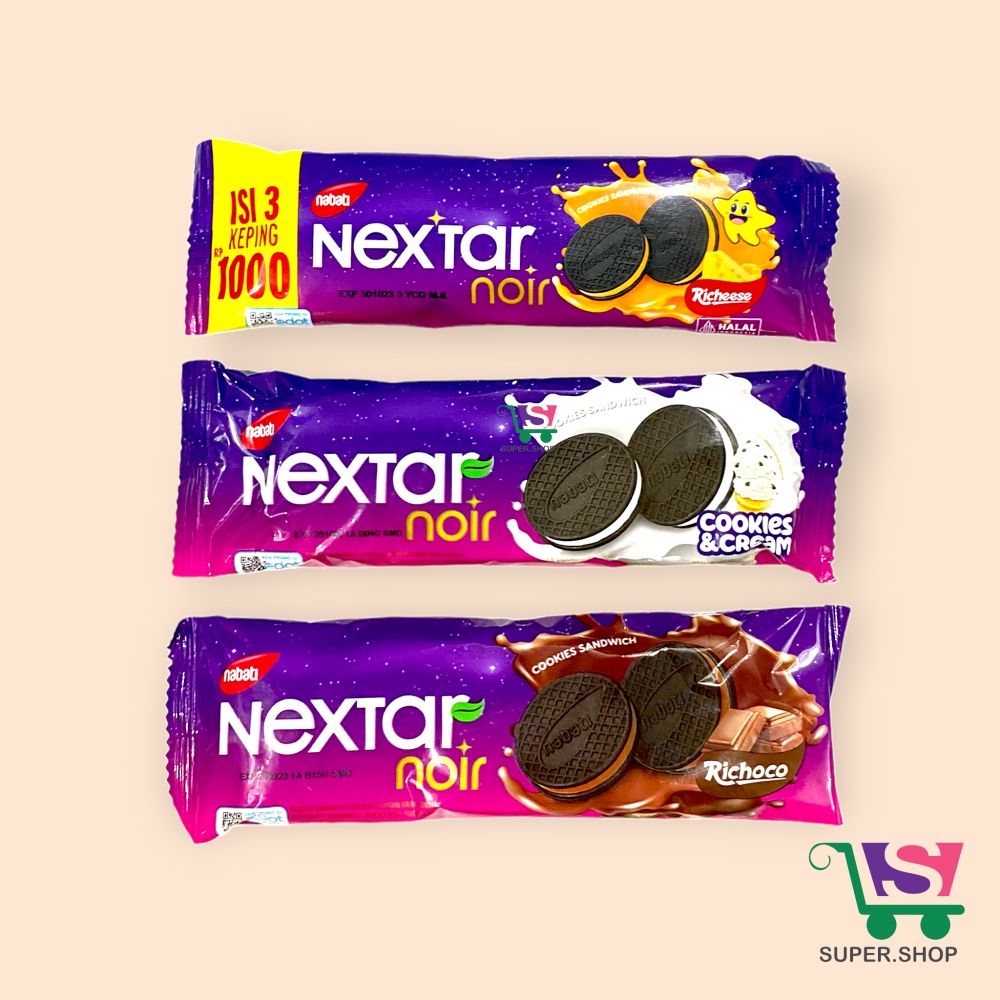 Jual Nabati Nextar NOIR Cookies Cream / Richoco / Richeese Sandwich 22 ...