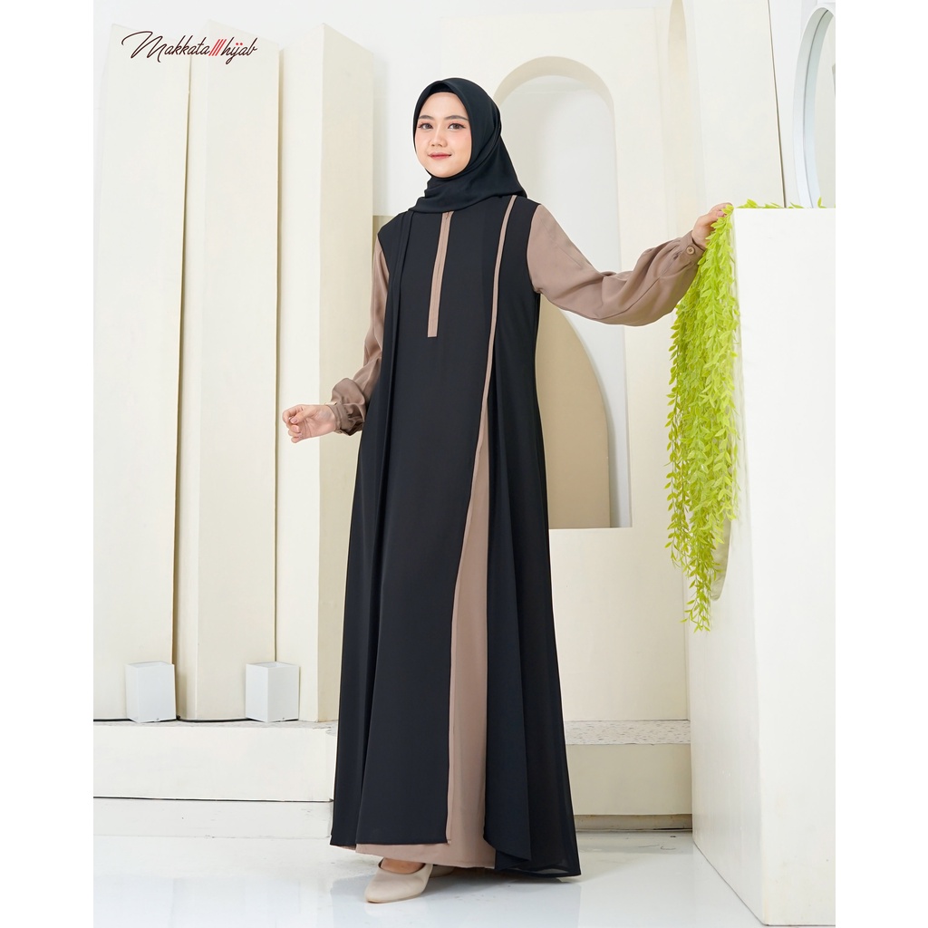 Jual Aera Dress Polos Baju Gamis Wanita Polos Casual Dress Kombinasi ...