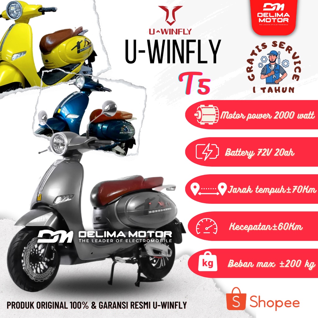 Jual MOTOR LISTRIK UWINFLY T5 GARANSI RESMI | UWINFLY T5 | Shopee Indonesia