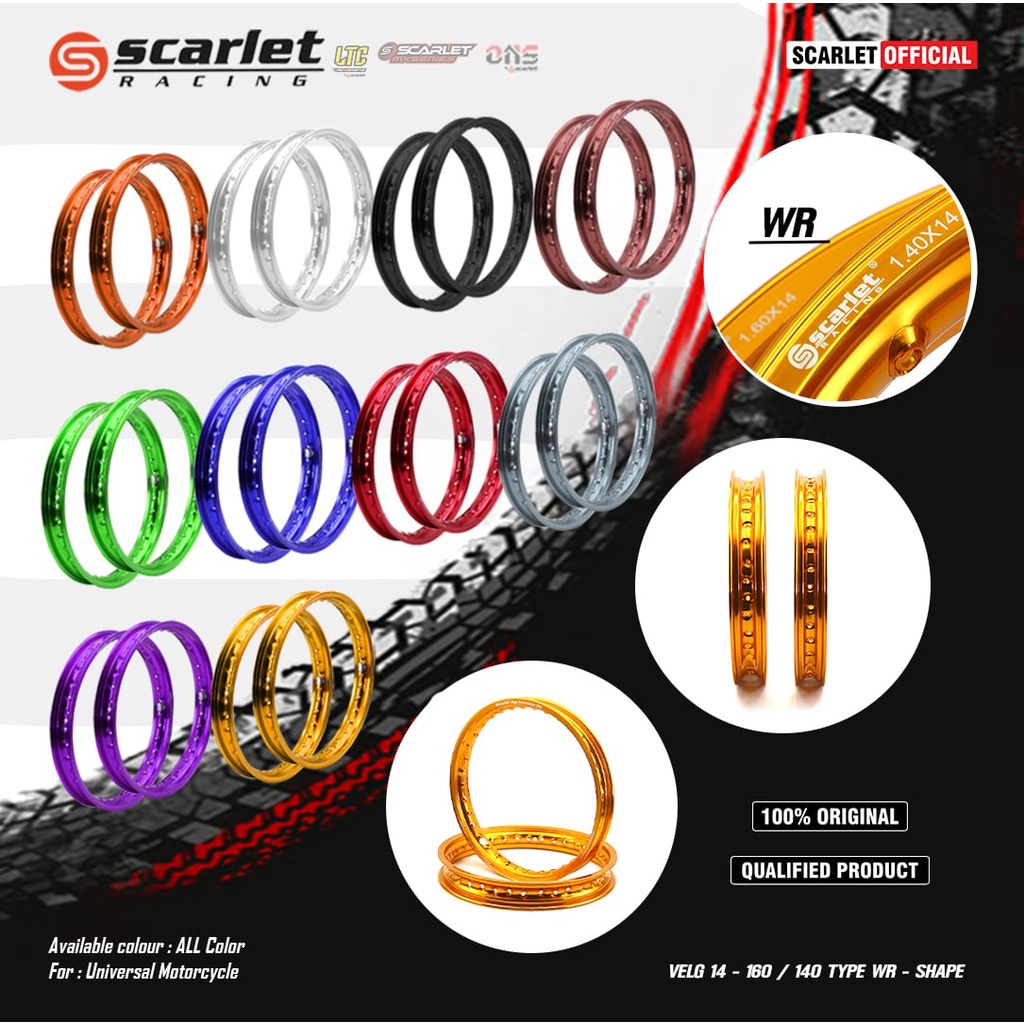 Jual Scarlet Racing - Velg Pelek Rim Alloy Ring 14 160 140 | Shopee ...