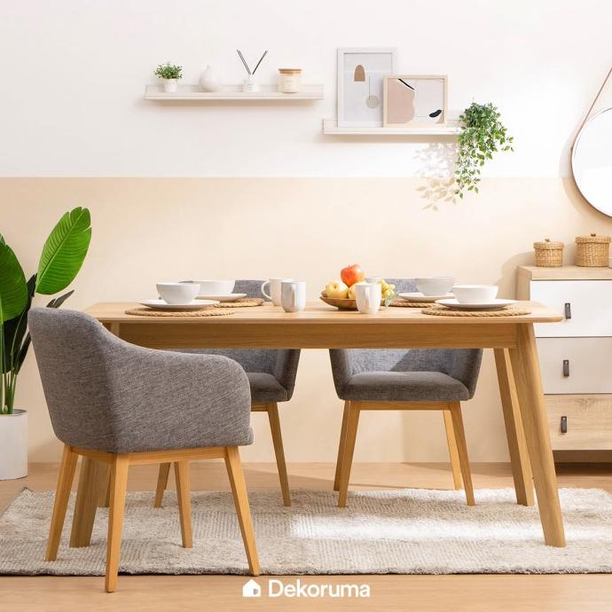 Jual Dekoruma Haki Meja Makan untuk 4 Kursi 160 - Dining Table - Meja Dapur | Shopee Indonesia