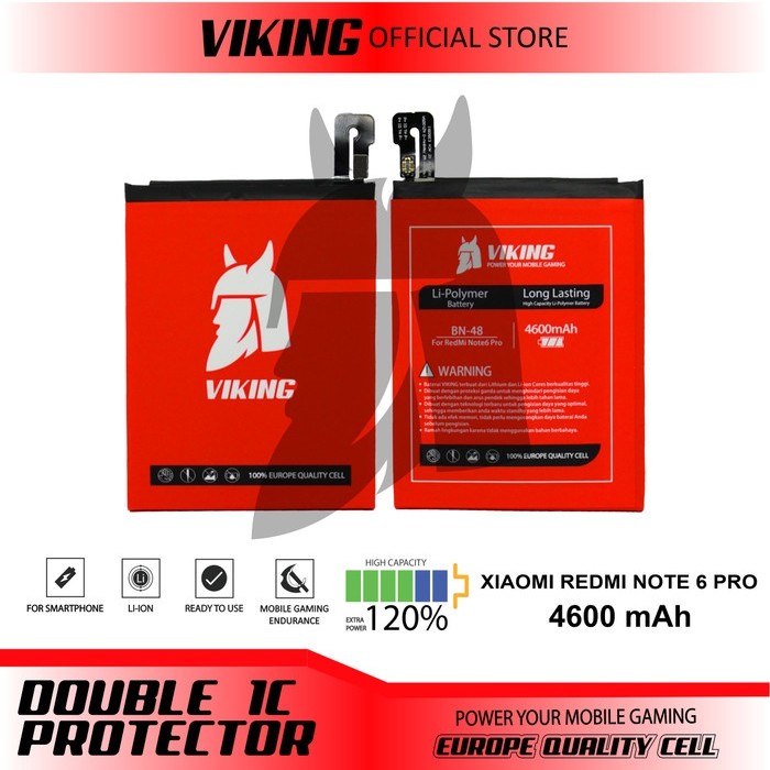 Jual Terlaris Baterai Viking Xiaomi Redmi Note 6 Pro Bn48 Double Power ...