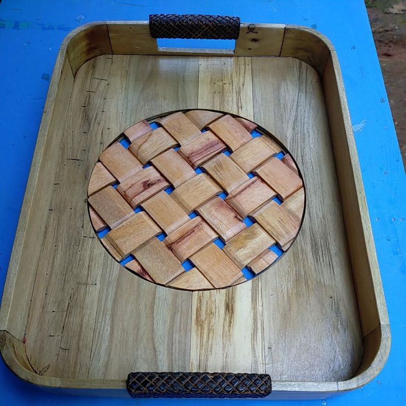 Jual Nampan kayu model anyaman bulat | Shopee Indonesia