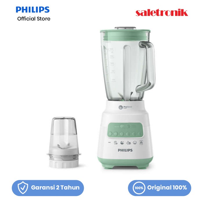 Jual PHILIPS BLENDER 2L GLASS 5000 SERIES - HR2222/30 (DESSERT GREEN ...