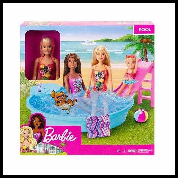 Jual Barbie Swimming Pool Original Mattel Boneka Barbie Kolam Renang ...