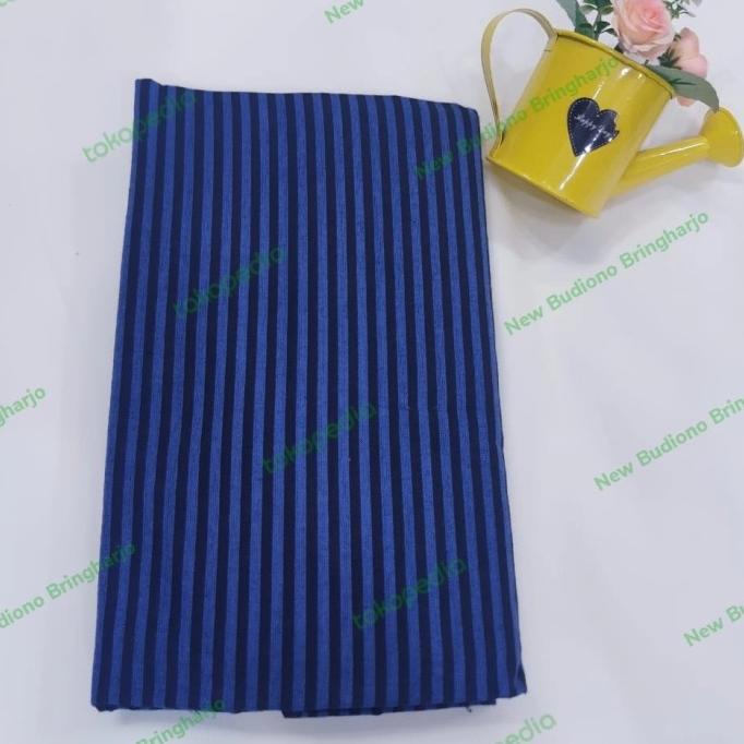 Jual Kain Batik Lurik Tenun Biru Hitam Garis Kecil | Shopee Indonesia