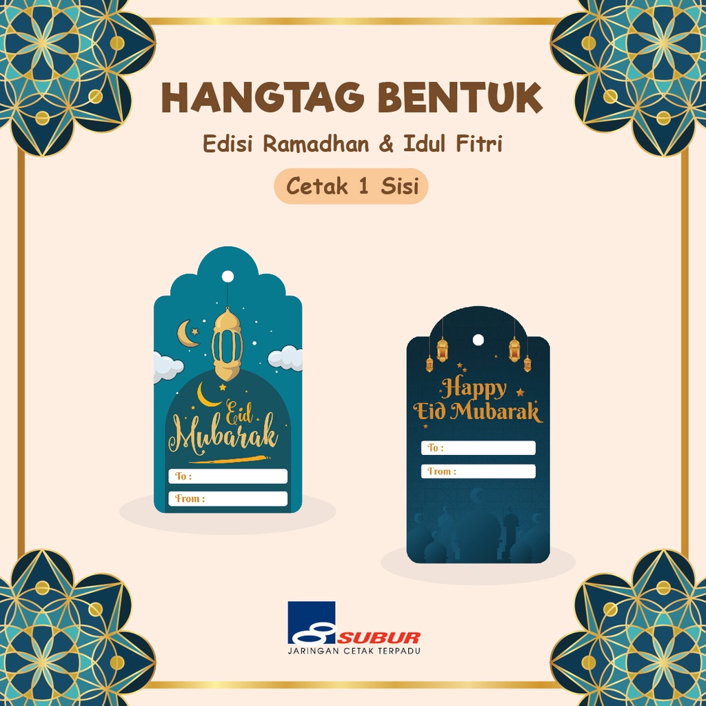 Jual Hang tag kartu tag hangtag kartu lebaran kartu ucapan 1 muka 1 ...