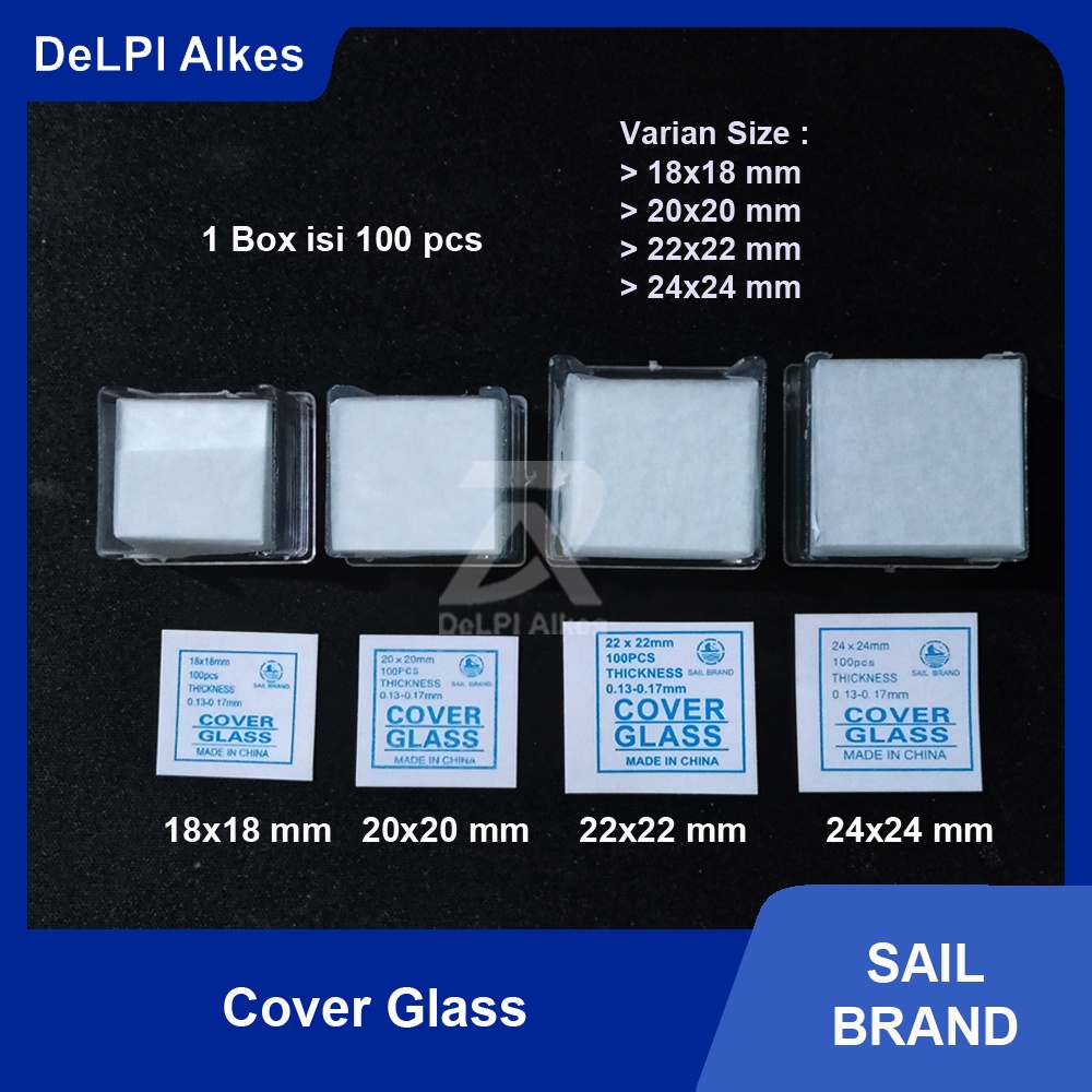 Jual Cover Glass Microscope Glass Kaca Penutup Preparat Mikroskop 18x18 ...