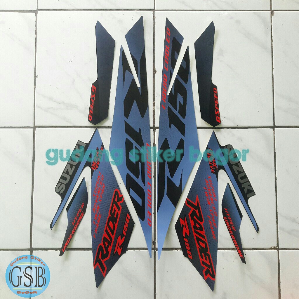 Jual Stiker motor raider r150 2023 full hitam-biru | Shopee Indonesia