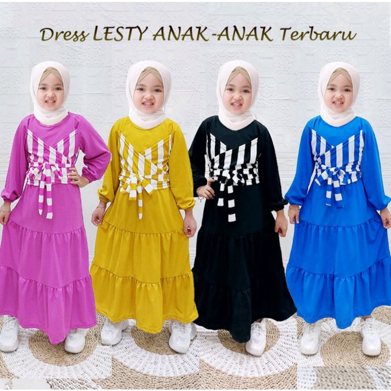 Jual DRESS LESTY ANAK VIRAL TERBARU 6-12 TAHUN | Shopee Indonesia