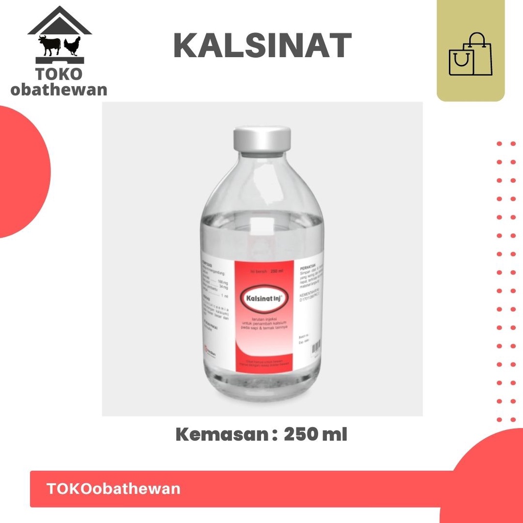 Jual KALSINAT INJ 250ml - Obat untuk hipokalsemia milk fever pada sapi ...