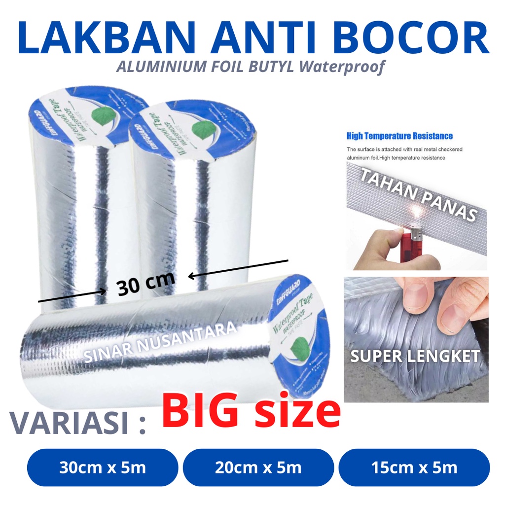 Jual LAKBAN SUPER ALUMUNIUM FOIL BUTYL WATERPROOF LAKBAN ANTI BOCOR BIG ...
