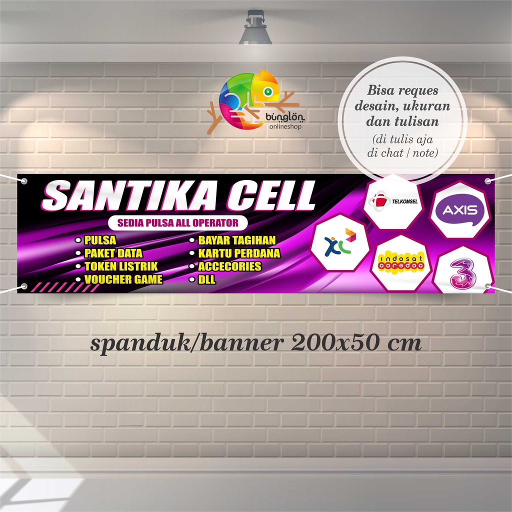 Jual Spanduk Banner 200x50 Cm Spanduk Konter, Spanduk Pulsa, Spanduk ...
