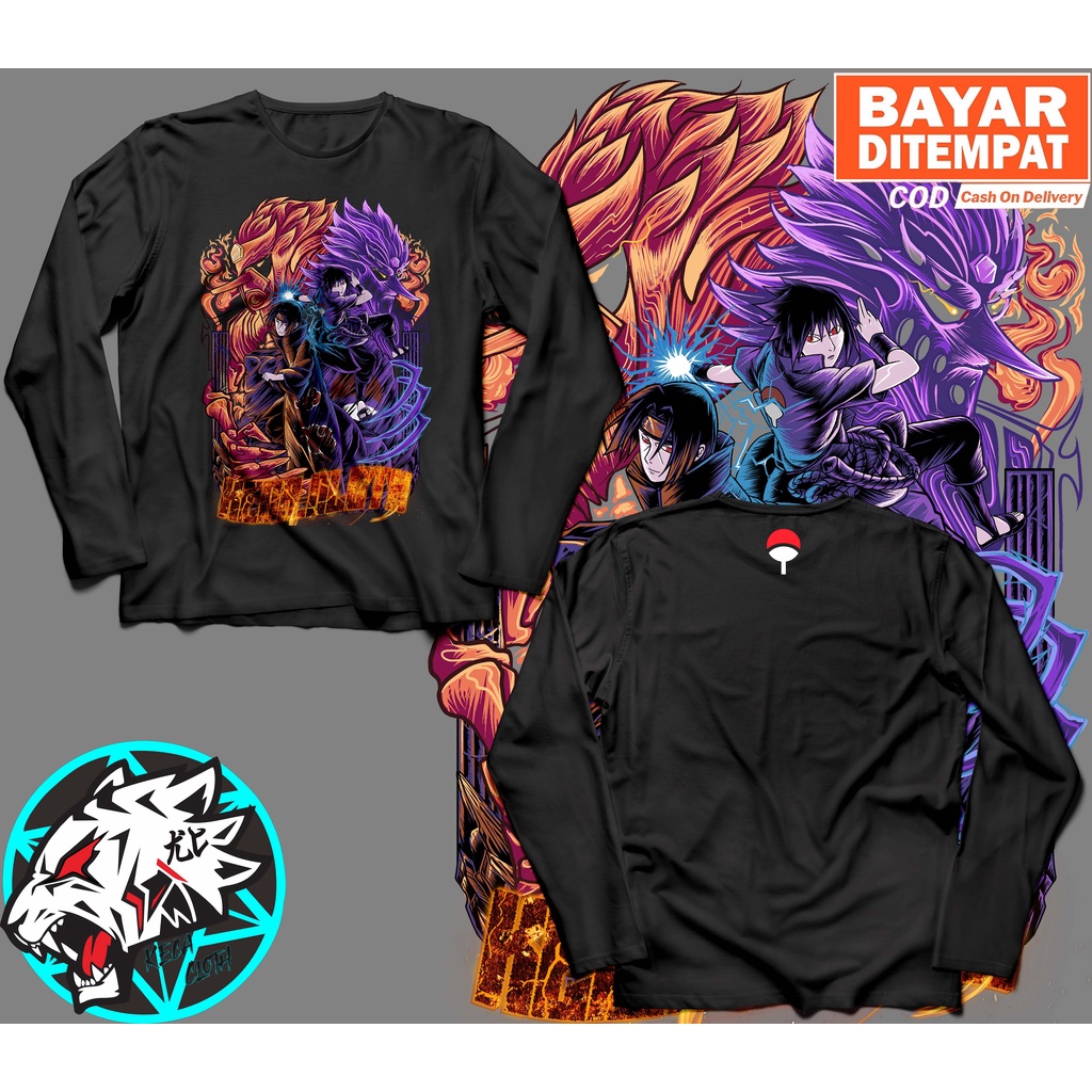 Jual KAOS BAJU LENGAN PANJANG ANIME SASUKE UCHIHA LAST OF BATTLE ITACHI ...