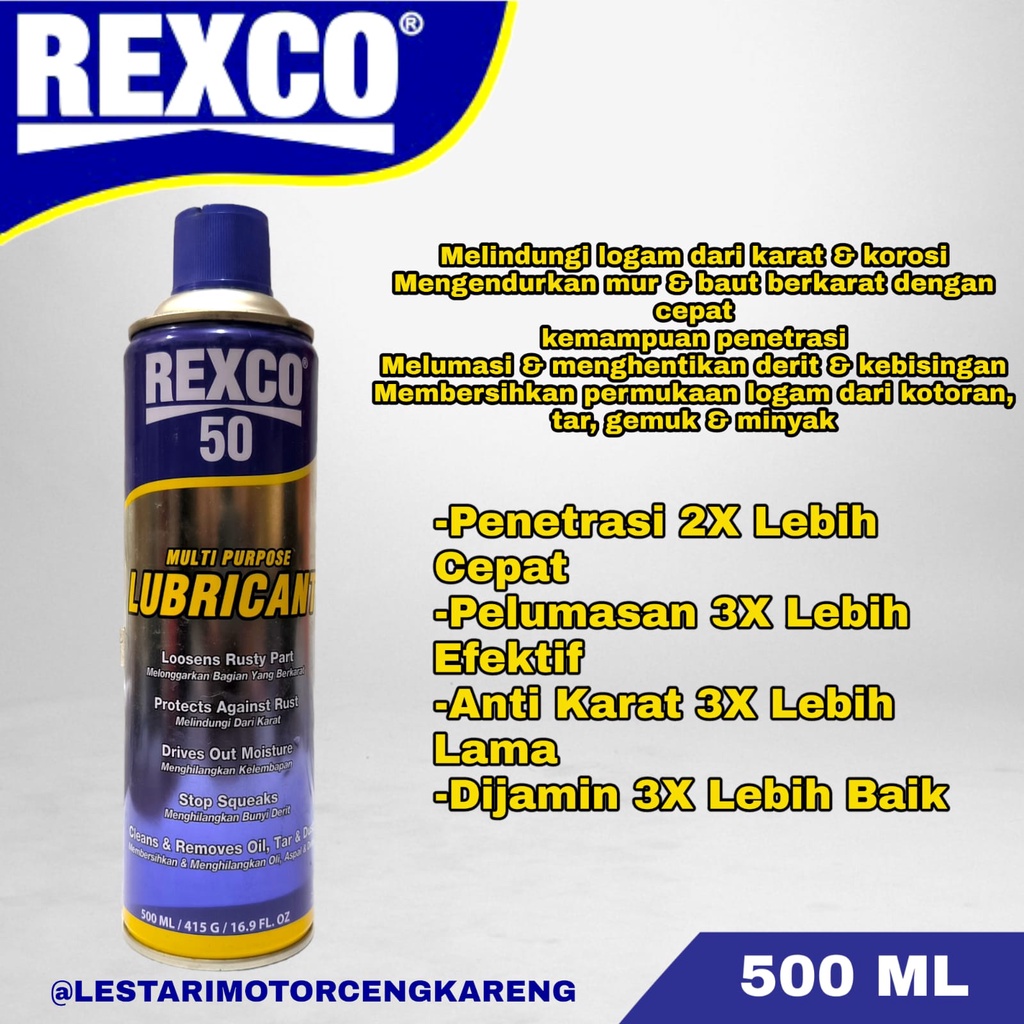Jual PELUMAS SERBA GUNA ANTI KARAT REXCO 50 500ML | Shopee Indonesia