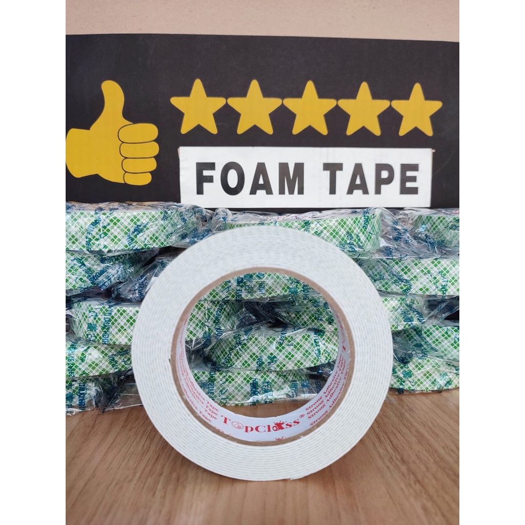 Jual DOUBLE FOAM TAPE PUTIH 1 Inch / 22mm x 5 meter DOUBLE FOAM BATIK ...