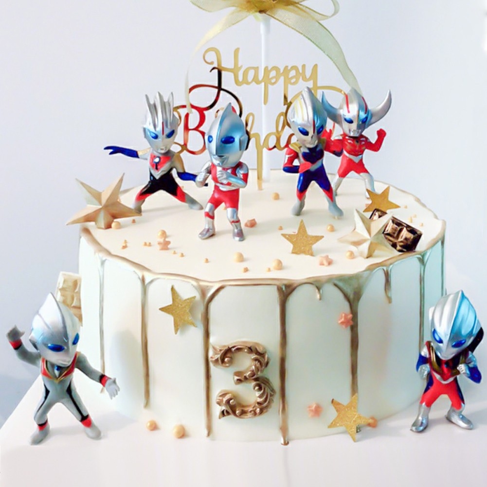 Jual CCH06 Topper Ultraman Hero Figure Cartoon Jepang Kartun Decor Kue ...