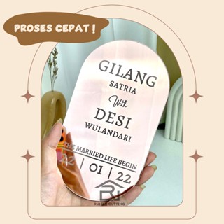 Jual Mahar Akrilik Mirror Gold Nama Mahar Wedding Oval Akrilik Mirror ...