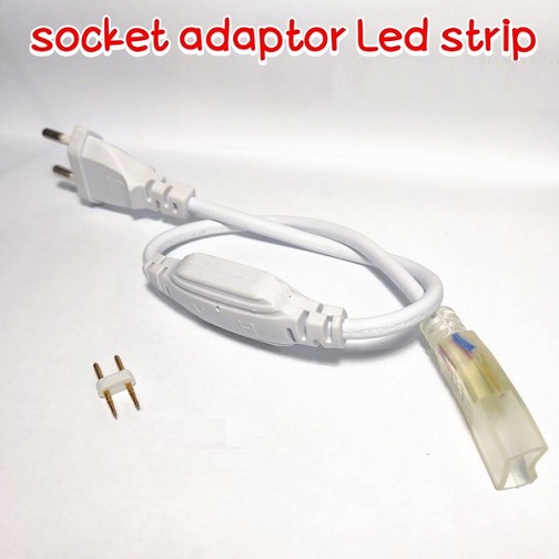 Jual Soket Colokan Lampu Selang Led Strip SMD 5050 IP66 2 Pin 220V ...