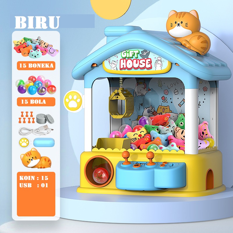 Jual ISI 15 BONEKA DAN BOLA - MODEL RUMAH JUMBO CLAW MACHINE - MESIN ...