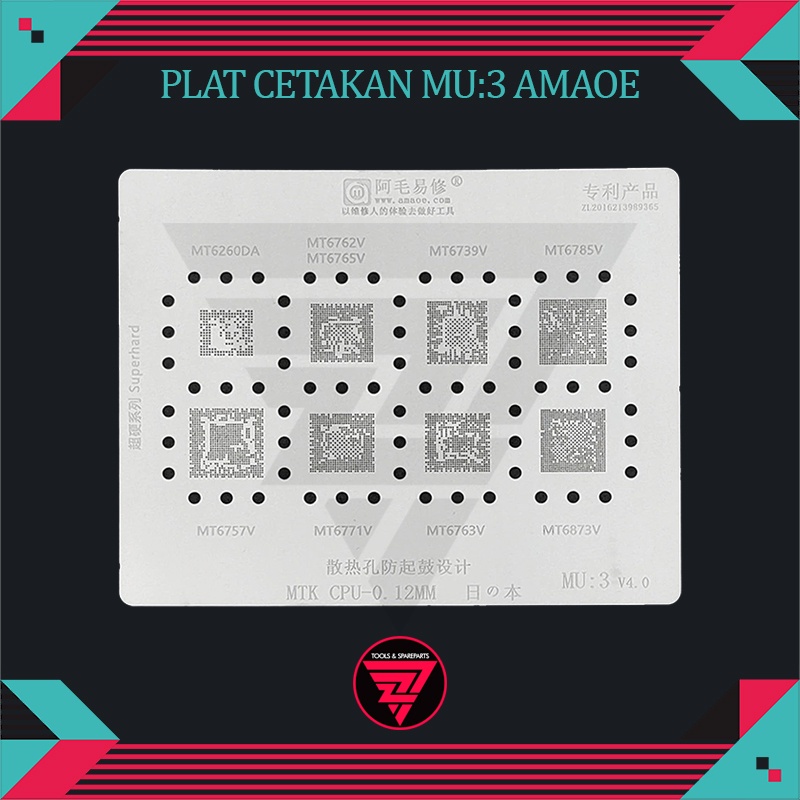 Jual Plat Cetakan MU:3 Amaoe / Plat MU3 Amaoe / Plat Cetakan IC cpu ram MEDIATEK / Cetak Kaki IC ...