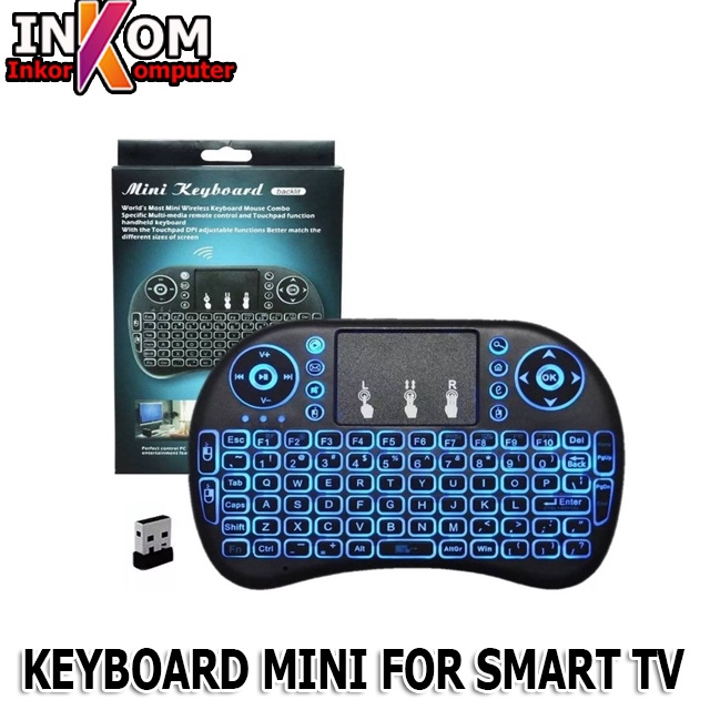 Jual Keyboard Mini Wireless I8 Backlit Touchpad | Shopee Indonesia
