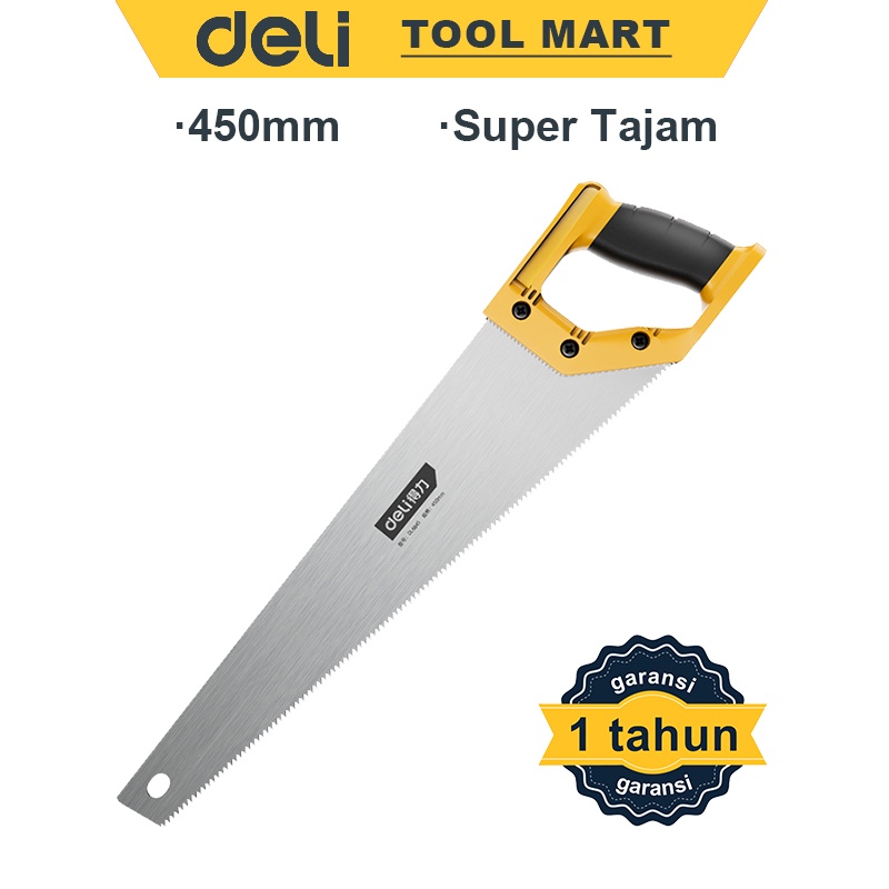 Jual Deli Gergaji Kayu Manual 18 Inch 450mm Gergaji Tangan Super Tajam ...