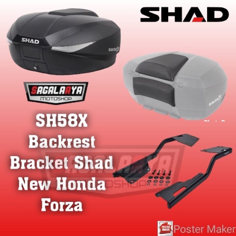 Jual Box SHAD 59 59x SH58X expandable Carbon Backrest Bracket original ...