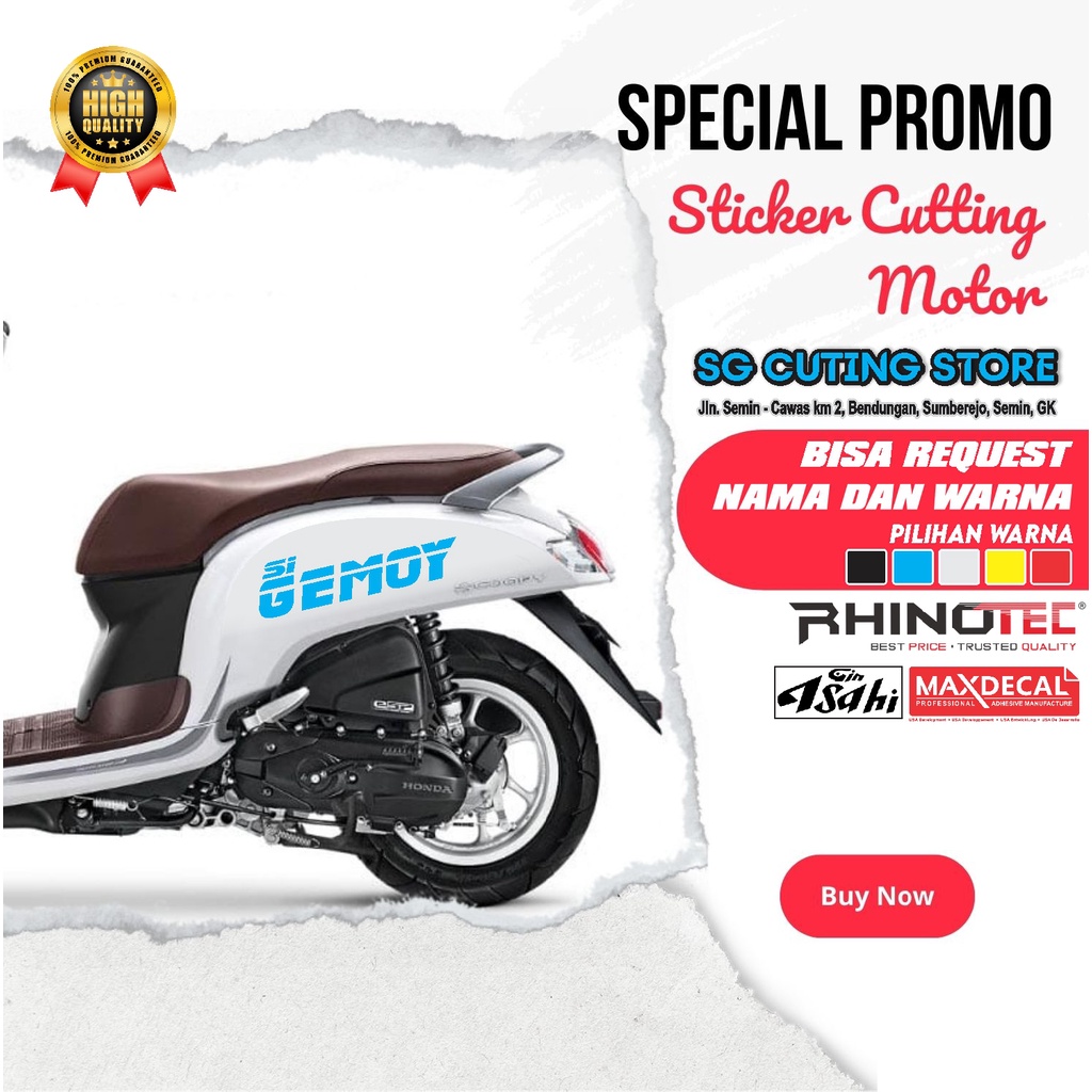 Jual STIKER MOTOR MATIC STICKER CUTTING SI GEMOY 2PCS | Shopee Indonesia