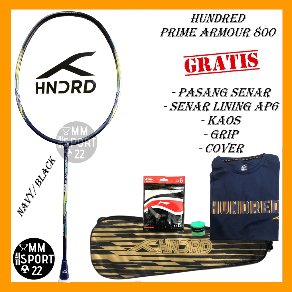 Jual HUNDRED RAKET PRIMEARMOUR 800 RAKET BADMINTON ORIGINAL | Shopee ...