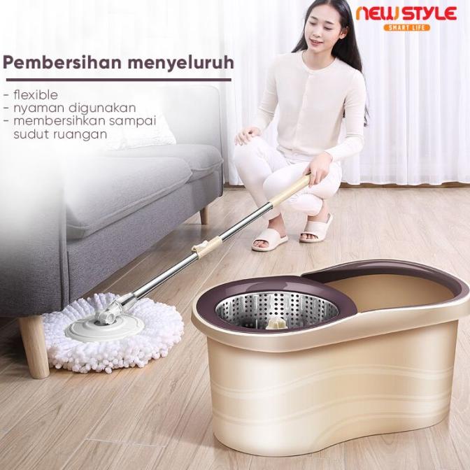 Jual Spin Mop D15 Alat Pel Lantai Super Mop Alat Pembersih Lap Pel | Shopee Indonesia