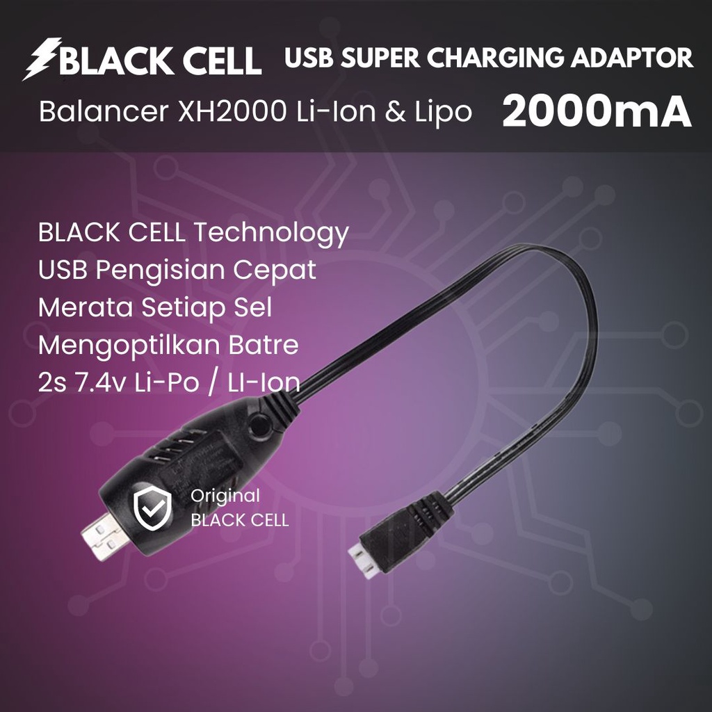 Jual SMART USB FAST Charger BLACK CELL XH2000mA 2S 7.4V DC5V Li Ion ...