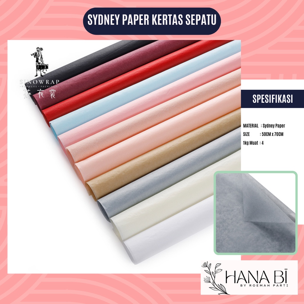 Jual 40 Lembar Kertas Bungkus Sepatu Sydney Flower Wrapping Sydney ...