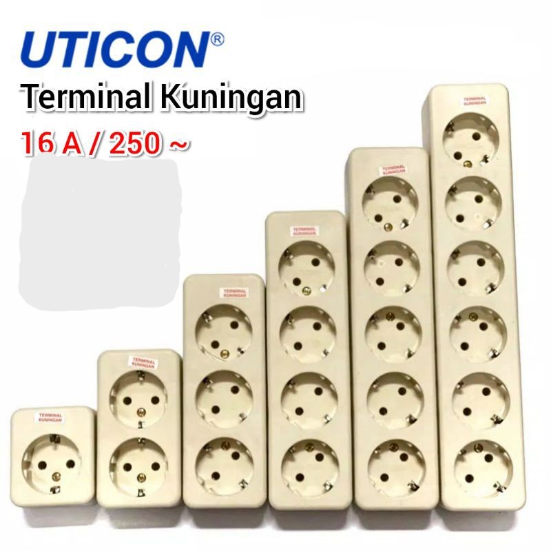 Jual Stop Kontak UTICON 1 2 3 4 5 Lubang / Terminal Kuningan / Colokan ...