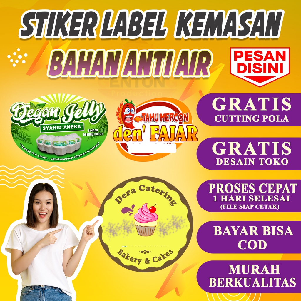 Jual stiker label vinil cutting A3/cetak stiker logo / stiker label ...