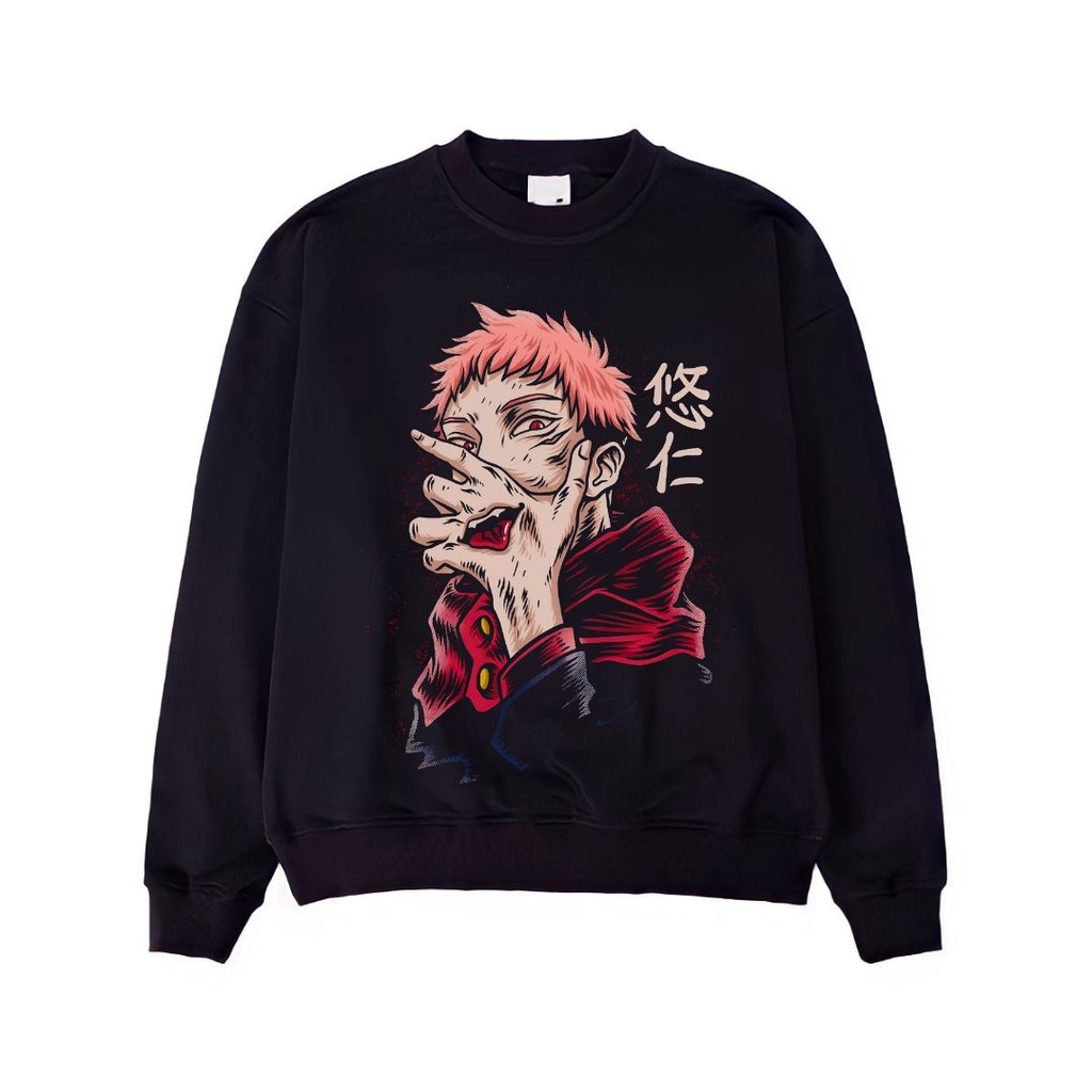 Jual Psycho Crucify "Itadori Yuji" Crew Neck Sweater | Black | Vintage ...
